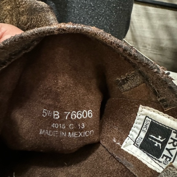 Frye | Shoes | Frye Veronica Slouch Distressed Leather Boots Chocolate ...